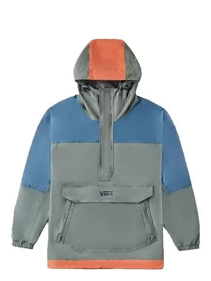VANS Colorblock Hooded Anorak Jacket - Olive Green