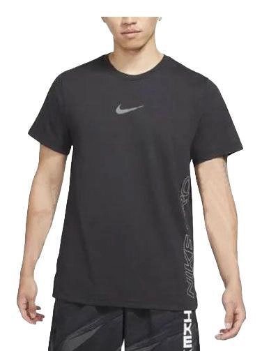 Nike Solid Color Training Alphabet Logo Printing Short Sleeve Black T-shirt - Multi-color