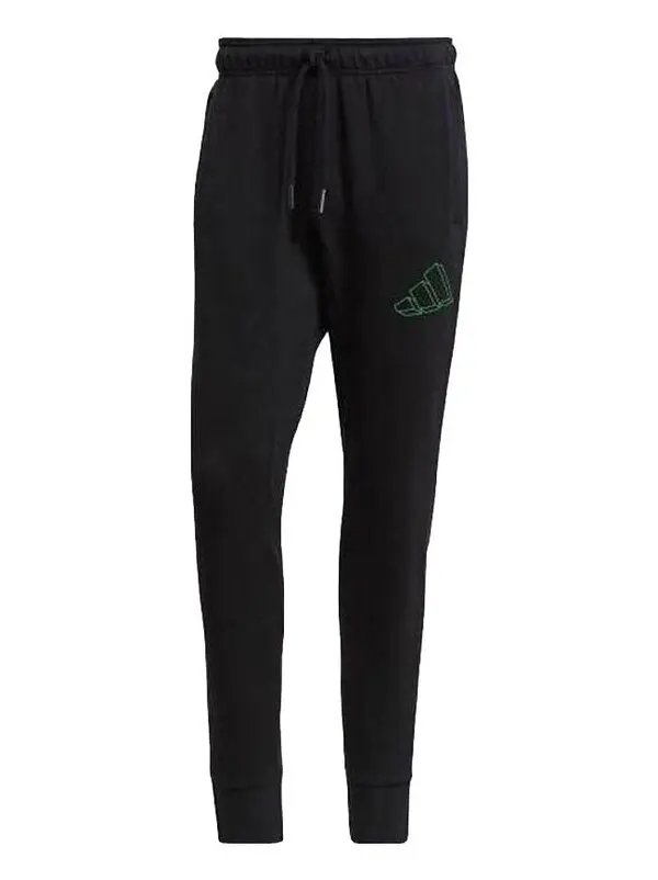 Adidas Solid Color Logo Printing Lacing Bundle Feet Sports Pants/trousers/joggers Black - Multi-color