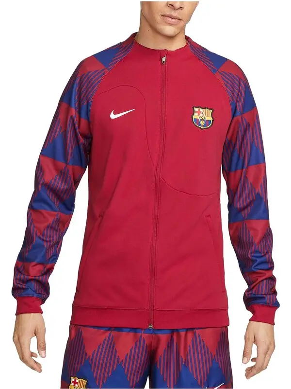 Nike Fc Barcelona Academy Pro Full-zip Knit Soccer Jacket - Red