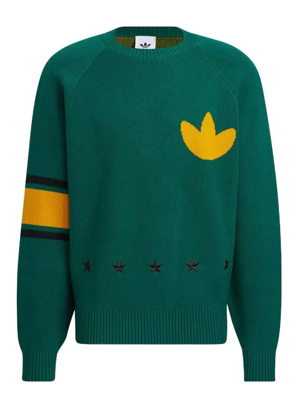 Adidas Originals Logo Crew Neck Sweater - Green/yellow