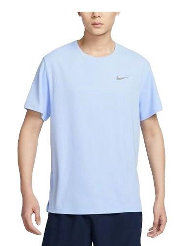 Nike Dri-fit Uv Miler Short-sleeve Running Top - Blue