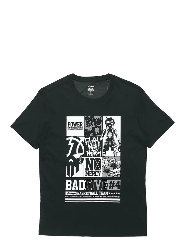 LI-NING Badfive Graphic T-shirt 'black - Black/multi-color