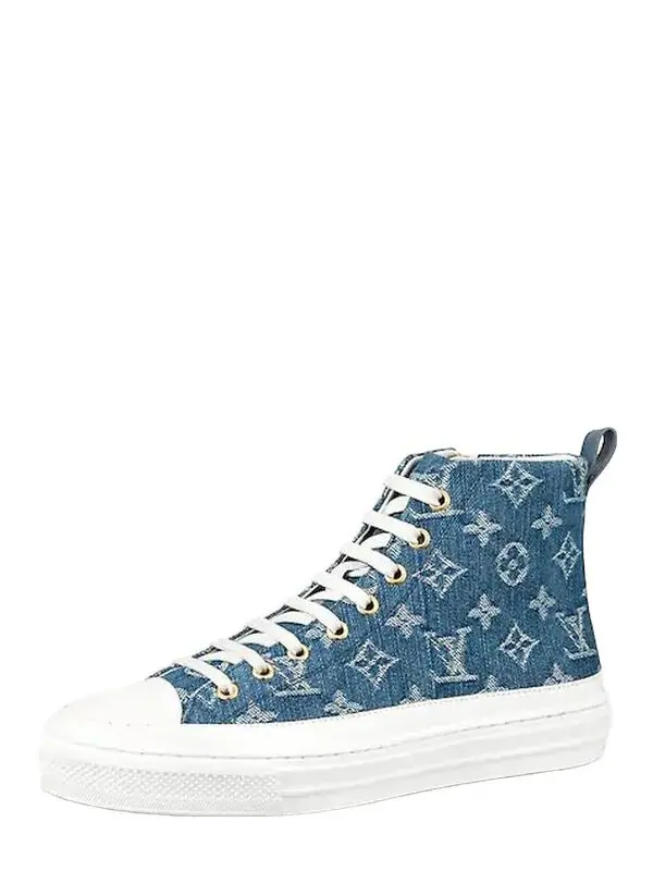 LOUIS VUITTON Stellar High Top Denim Sneakers - Blue