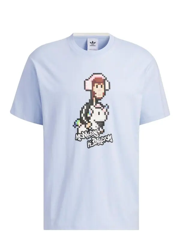 Adidas Originals X Monkey Kingdom Graphic T-shirt - Light Blue