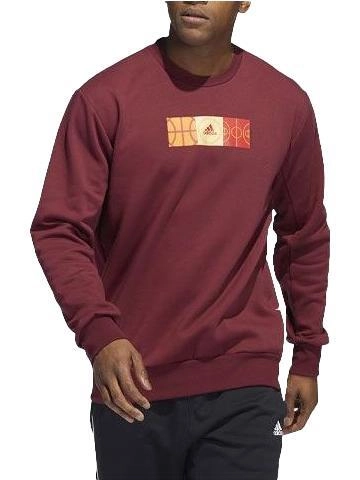 Adidas Basketball Graphic Crewneck Pullover - Red