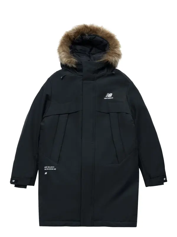 NEW BALANCE Long Puff Down Jacket - Black