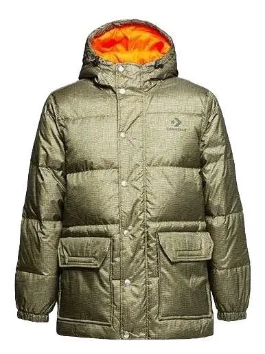 CONVERSE Mid-length Puffer Jacket - Metallic Green