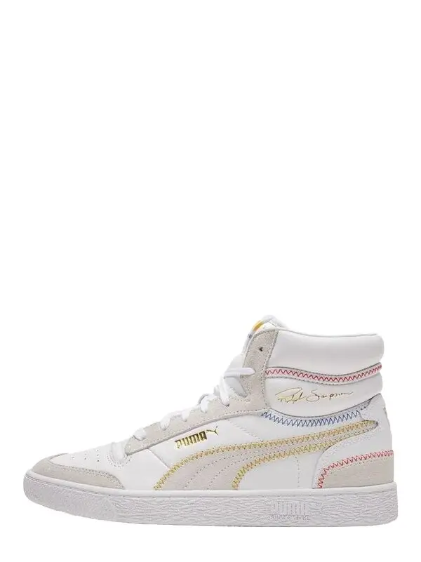 PUMA Ralph Sampson Mid Top Sneakers - White/gray/yellow