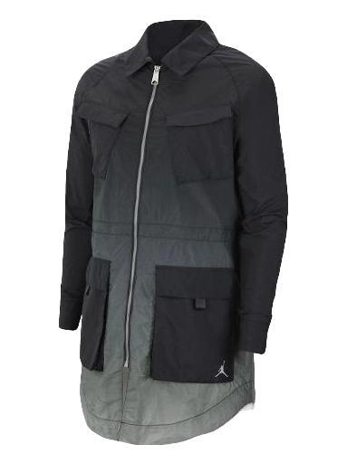 JORDAN Air Logo Printing Multiple Pockets Coat - Black