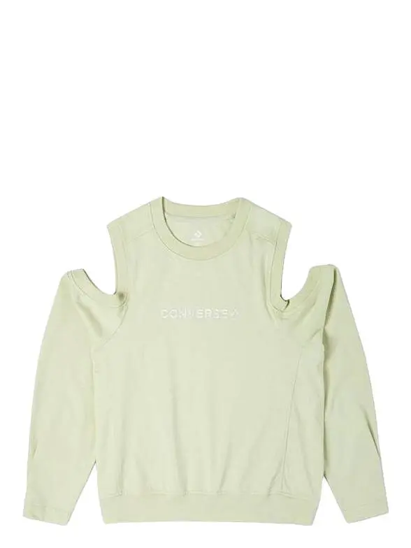 CONVERSE Twisted Knits Cold Shoulder Top - Light Green