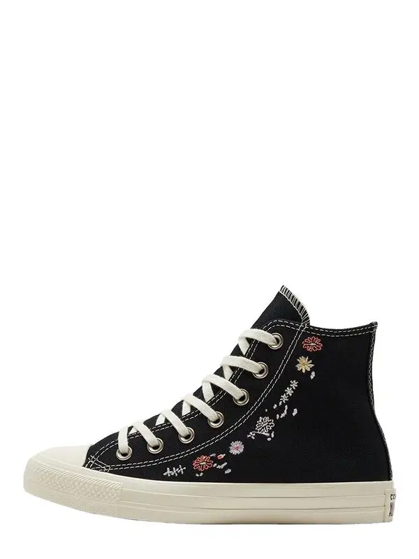 CONVERSE Chuck Taylor All Star High Top Embroidered Floral Sneakers - Black