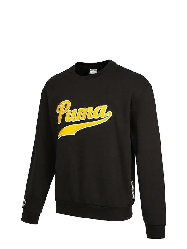 PUMA Team Crew Sweatshirt - Blakc/yellow