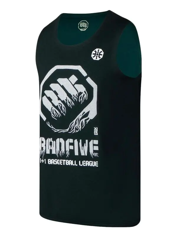 LI-NING Badfive Basketball League Graphic Jersey - Black/green/white