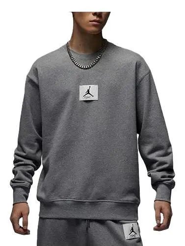 JORDAN Essentials Logo Sweatshirt - Grey/white