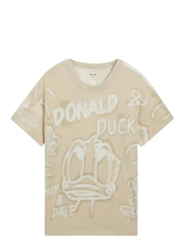 LI-NING X Disney Donald Duck Graphic T-shirt 'khaki - Khaki/white