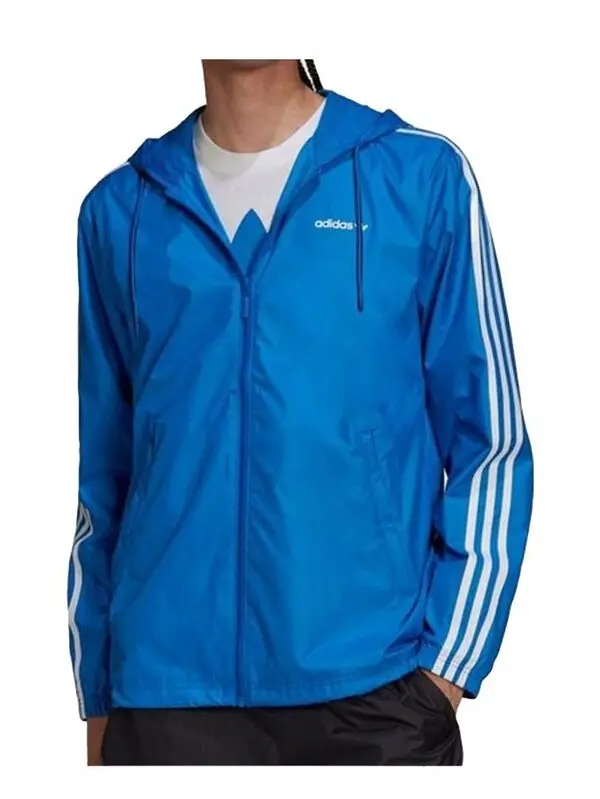 Adidas Hooded Zipper Jacket With Logo Stripes - Multi-color