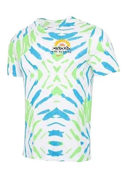 Nike Dri-fit Quick Dry Knit Printed Short Sleeve Top - White