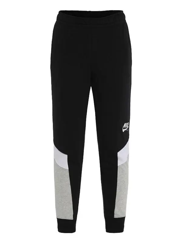 Nike Nsw Heritage Jgger Flc Colorblock Casual Sports Splicing Bundle Feet Knit Long Pants/trousers Black - Default Color