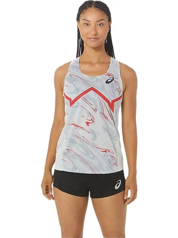 Asics Cj-line Light Singlet - Grey/black/red