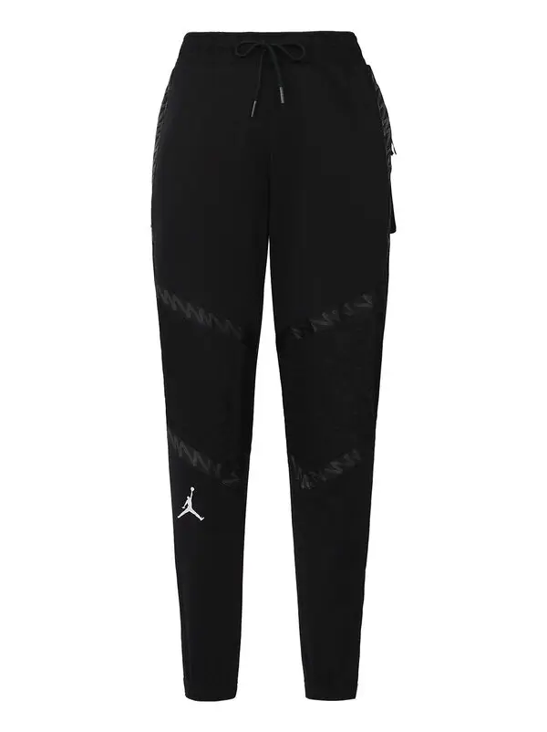 JORDAN Dri-fit Zion Big Pocket Patchwork Print Knit Sports Bundle Feet Pants - Black