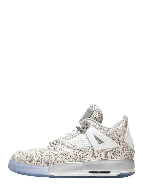 JORDAN Air 4 Retro "laser" Sneakers - White/chrome-metallic Silver