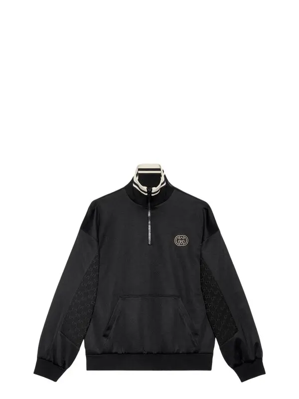 Gucci Technical Jersey Half Zip Jacket - Black