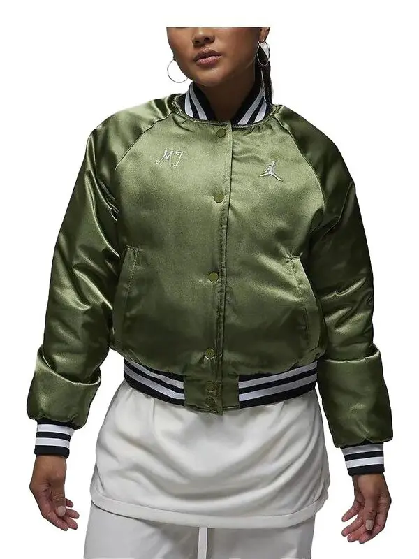 JORDAN Varsity Bomber Jacket - Olive Green