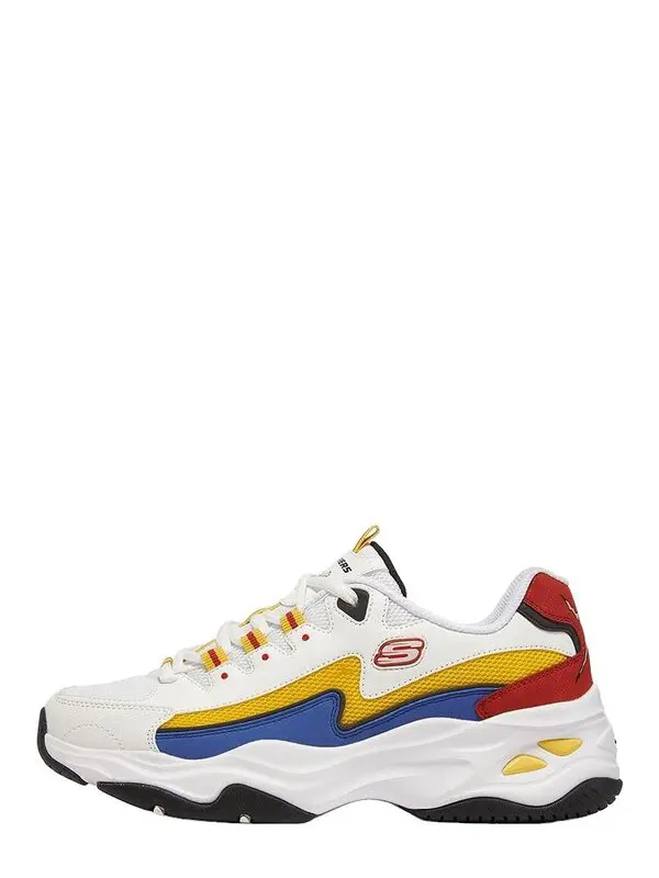 Sketchers D'lites 4.0 X One Piece "white Multicolor" Low Top Sneakers - White/yellow/blue
