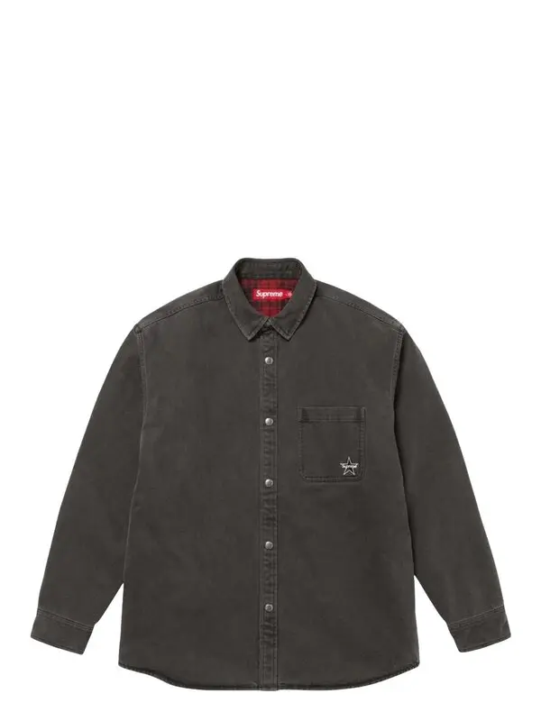 Supreme Fw25 Quilted Lined Denim Snap Shirt - Black