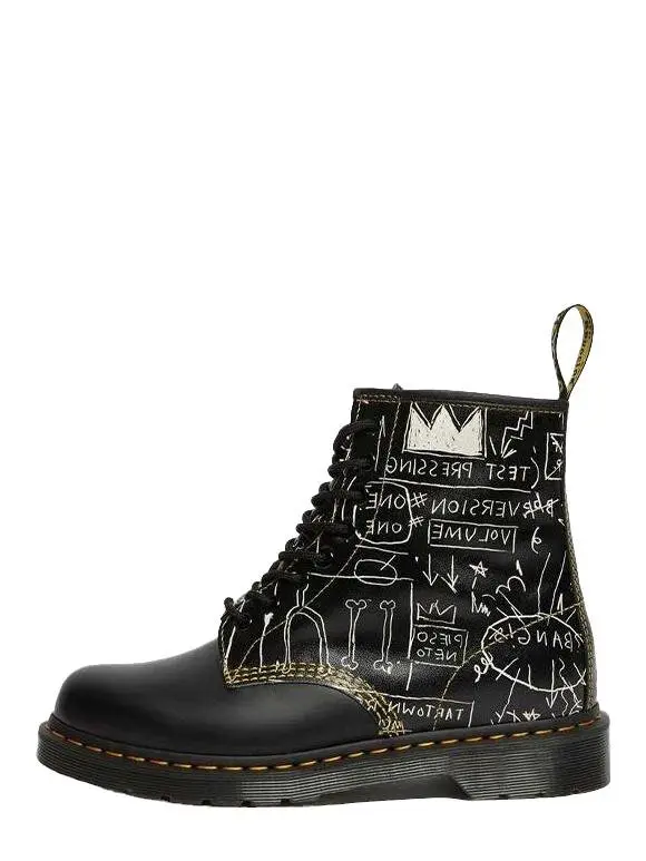 Dr. Martens X Jean-michel Basquiat 1460 Lace Up Boots - Black