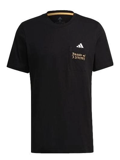 Adidas Pocket Tee M Embroidered Sports Short Sleeve - Black