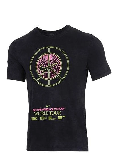 Nike World Tour Washed Printing Round Neck - Black