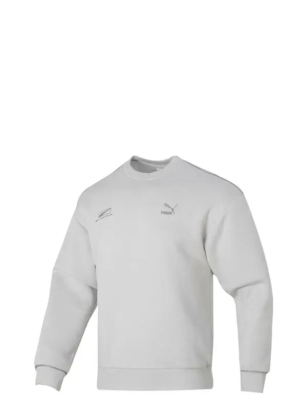 PUMA Logo Print Crewneck Sweater - Grey