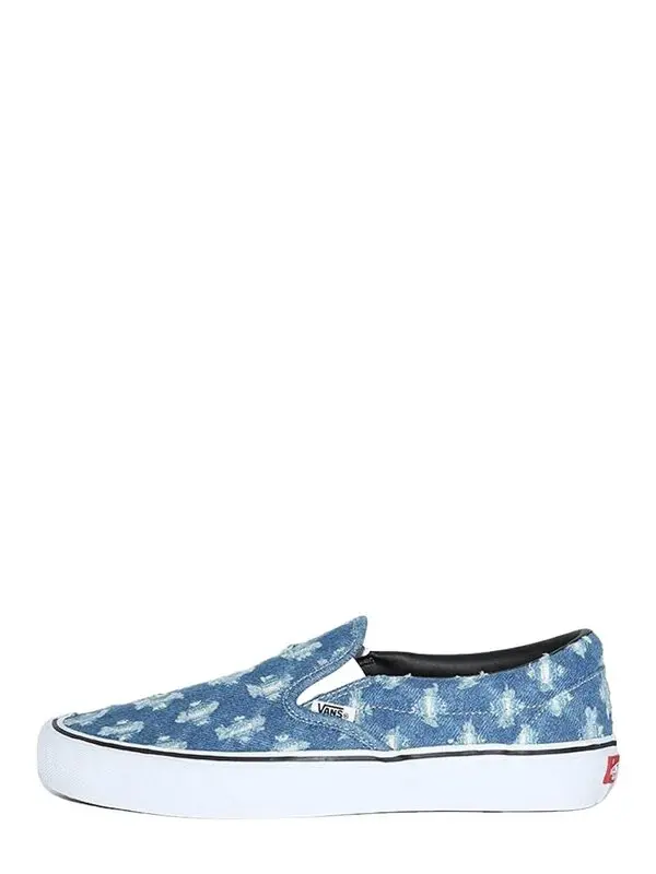 VANS X Supreme Slip-on Hole Punch Denim Sneakers - Blue