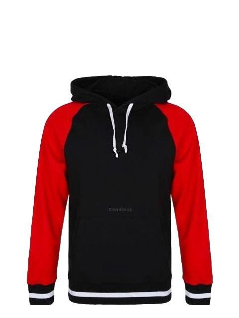 CONVERSE Contrast Sleeve Hoodie - Black