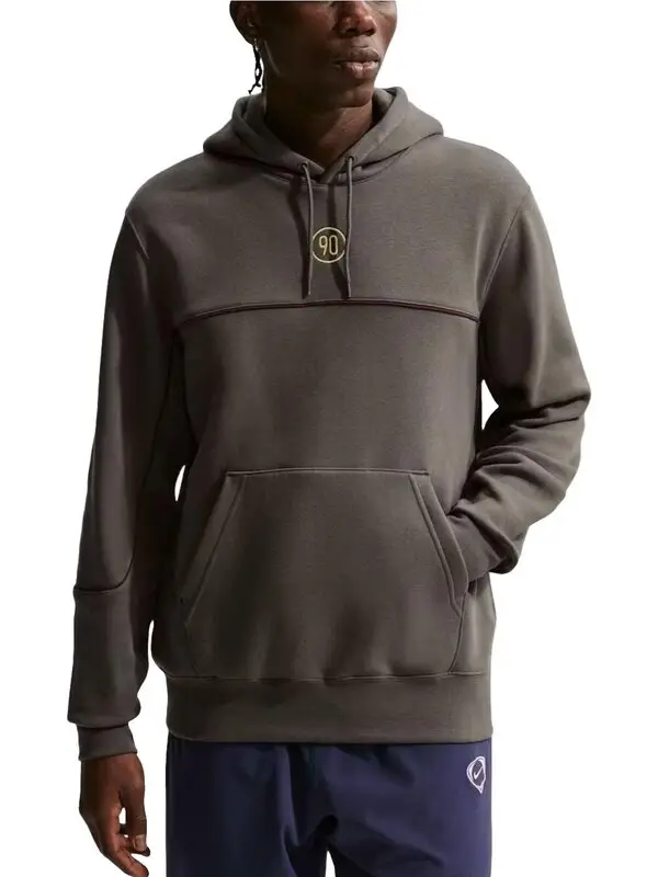 Nike Club Total 90 Soccer Pullover Hoodie - Ironstone/burgundy Crush/metallic Gold