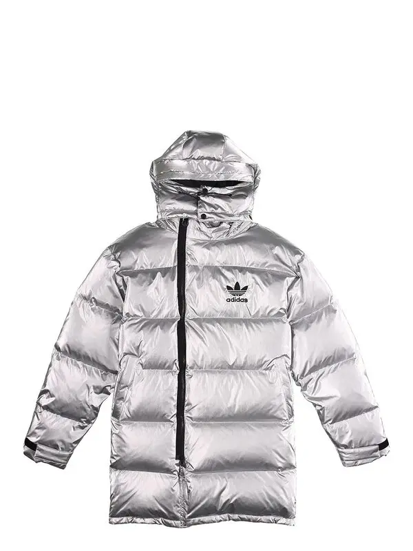 Adidas Originals Padded Hooded Down Jacket - Silver
