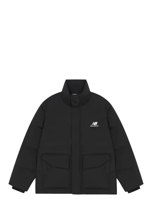 NEW BALANCE Logo Print Padded Jacket - Black/white