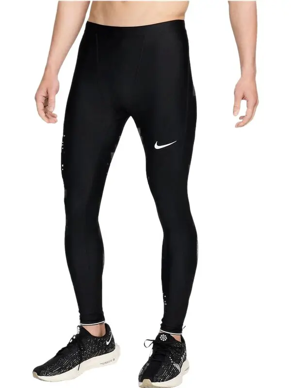 Nike Dri-fit Logo Tight Sports Gym Pants - Black