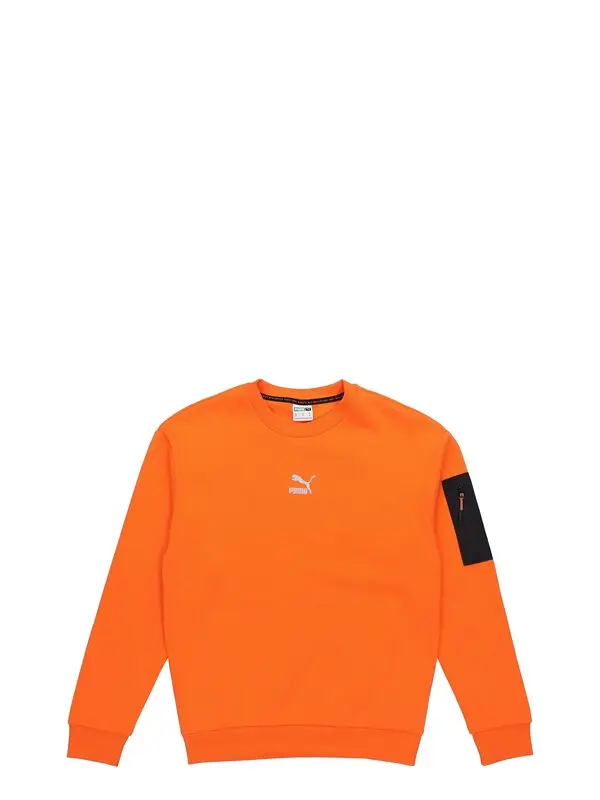 PUMA Casual Loose Round Neck Pullover - Fiery Orange