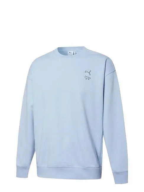 PUMA X Maison Kitsune Round Neck Sweatshirt - Blue