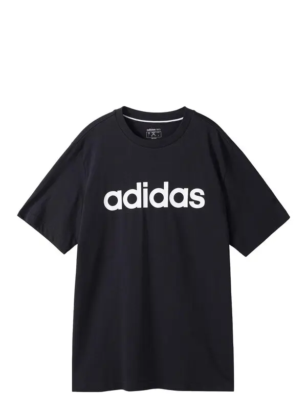 Adidas Neo Ce Logo T1 Casual Sports Round Neck Training Short Sleeve - Black