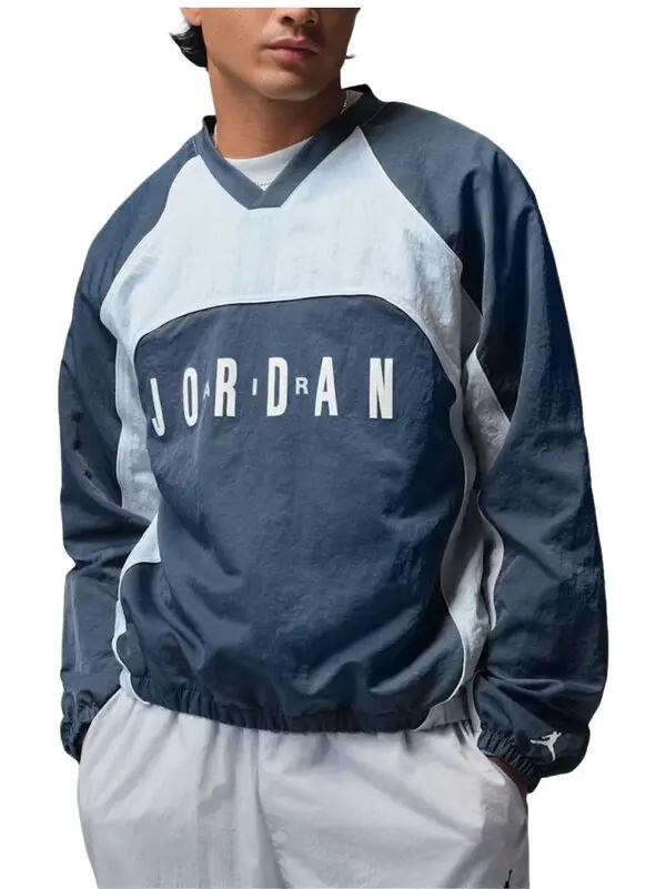 JORDAN Air Flight Long-sleeve Warm-up Top - Squadron Blue/aura/sail