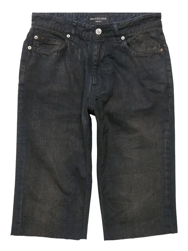 Balenciaga Slim Fit Denim Shorts - Havana