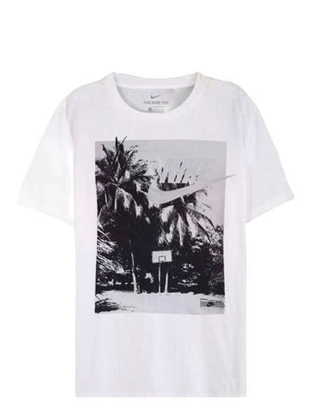 Nike Stadium Printing Round Neck Short Sleeve - White