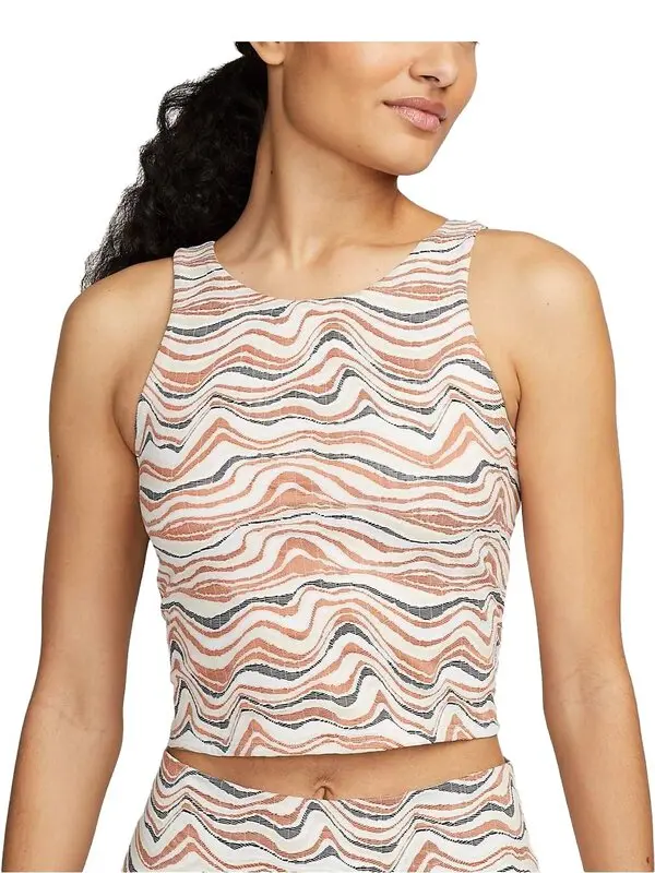 Nike Yoga Dri-fit Luxe Cropped Tank - Brown/white/black