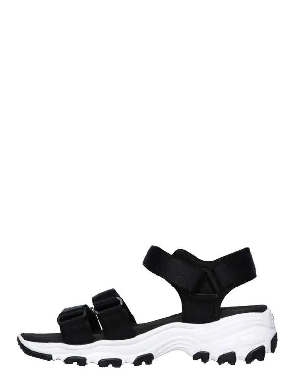 Sketchers D'lites Platform Sandals - Black