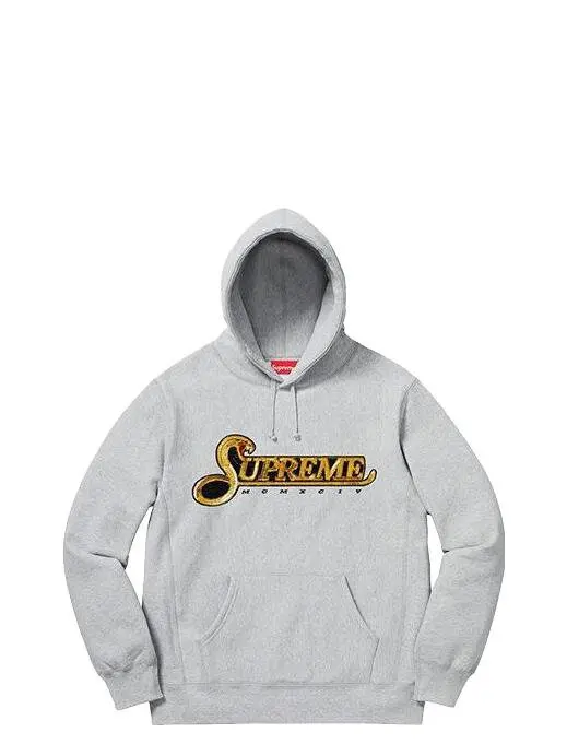 Supreme Sequin Viper Hooded Sweatshirt - Grey