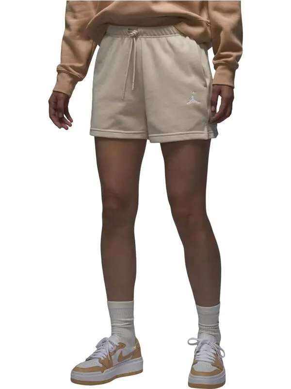 JORDAN Brooklyn Fleece Shorts - Light Brown/white